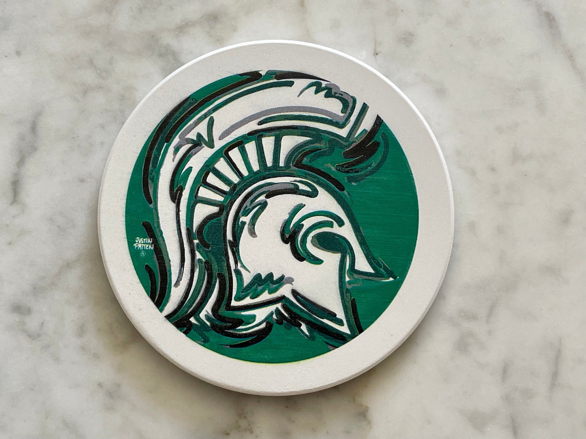 Michigan State University Stone Coaster by Justin Patten (MSU, Spartan