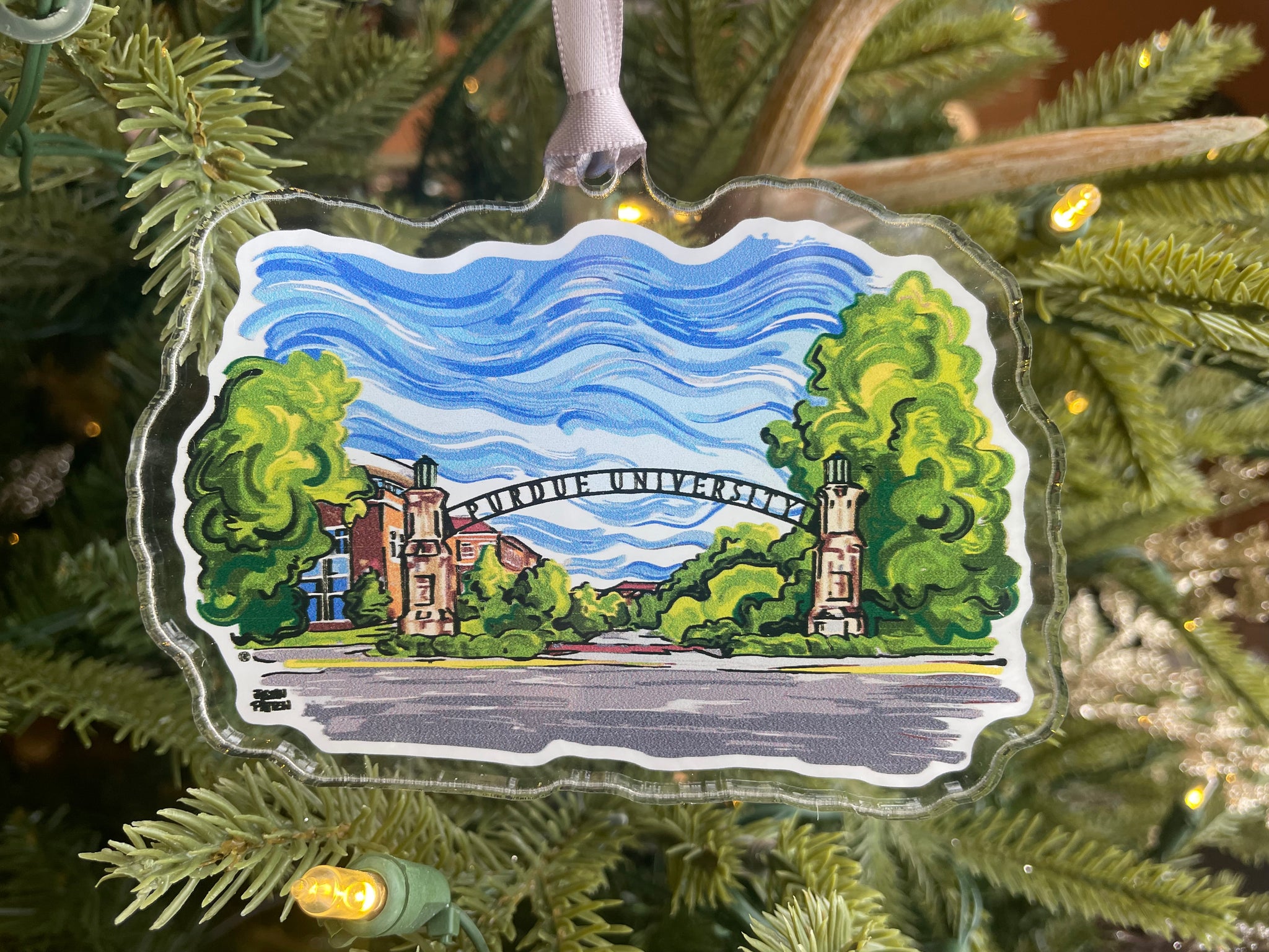 Purdue University Gateway to the Future Ornament by Justin Patten (Pur