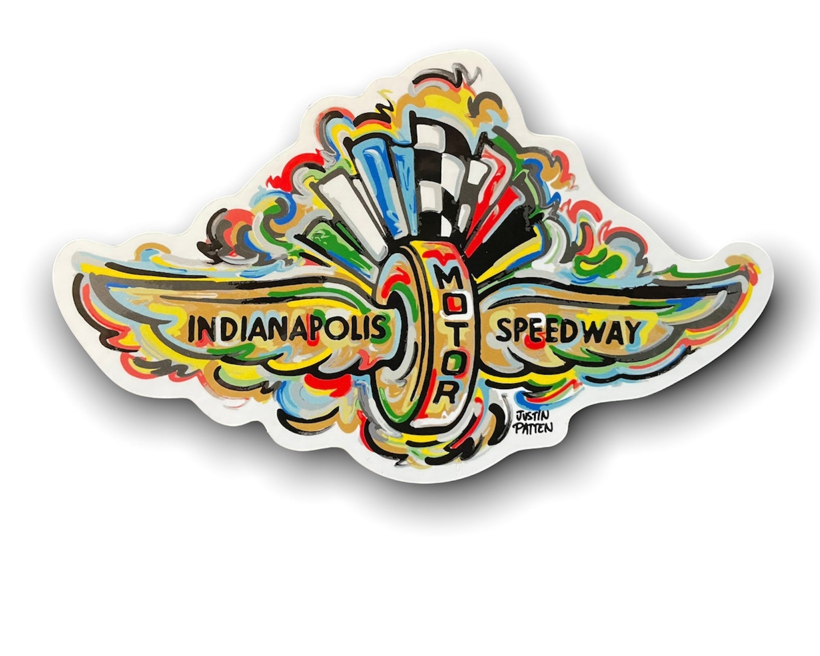 Indianapolis Motor Speedway Wing and Wheel Vinyl Sticker by Justin Pat