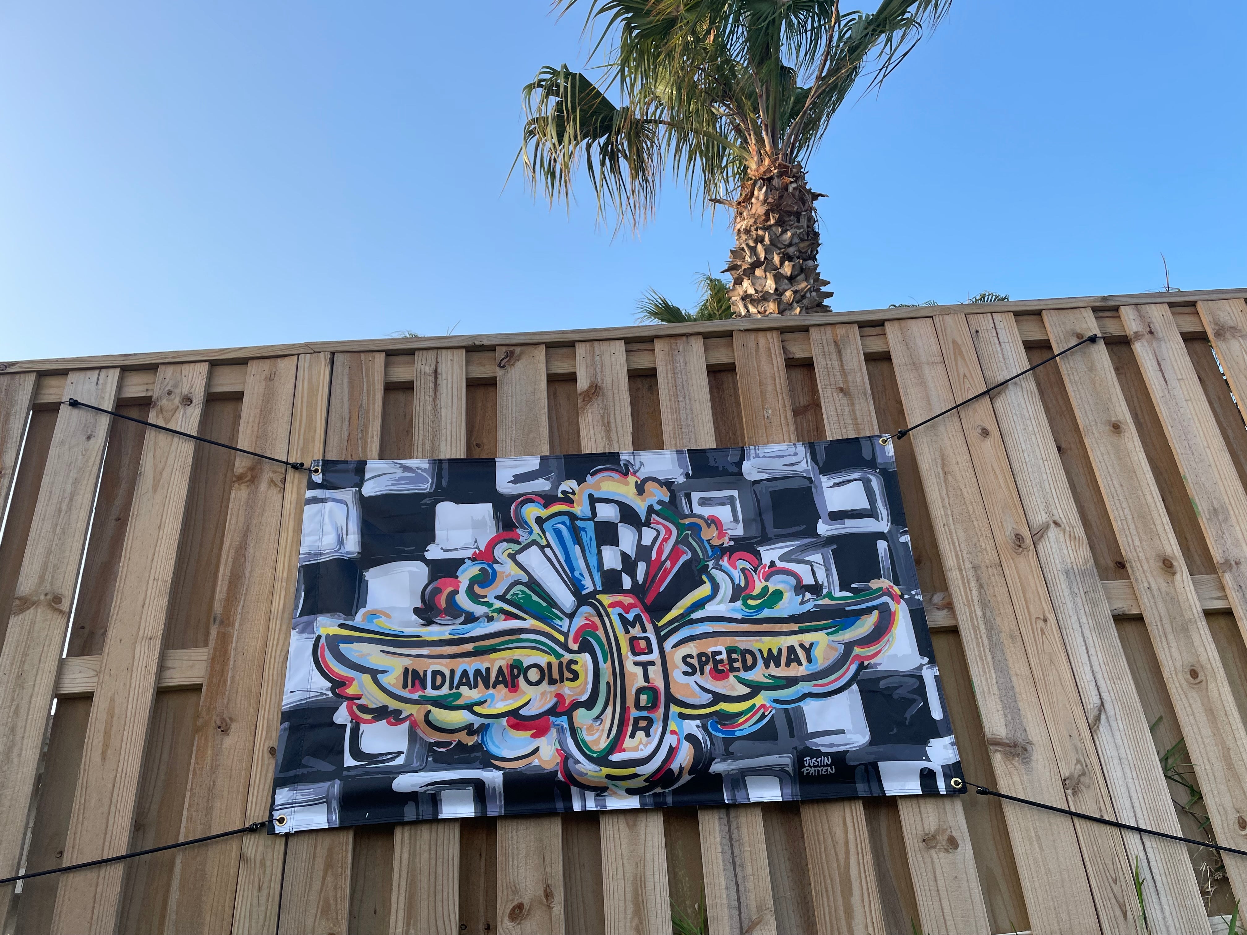 Indianapolis Motor Speedway Wing and Wheel 4 Grommet Banner (5’x3’ ft.