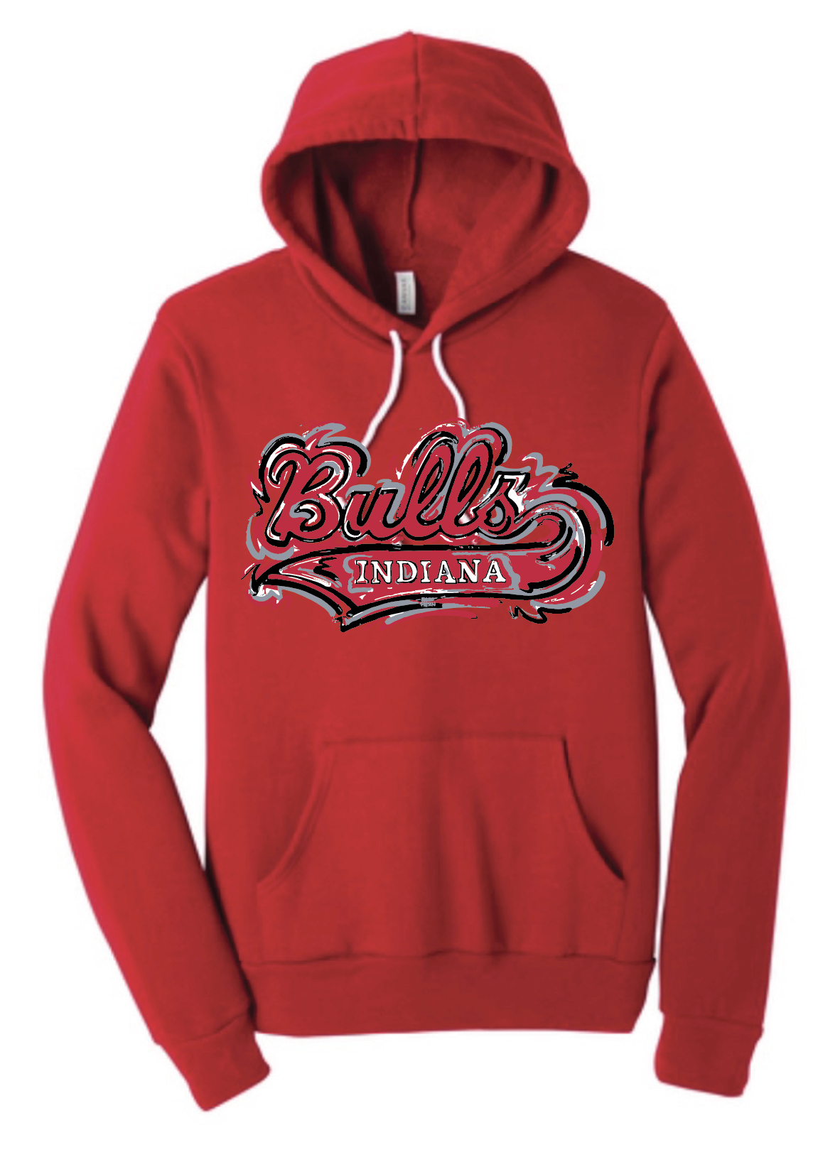 Indiana Bulls Unisex Hoodie by Justin Patten (Bella Canvas Style)(3 Co